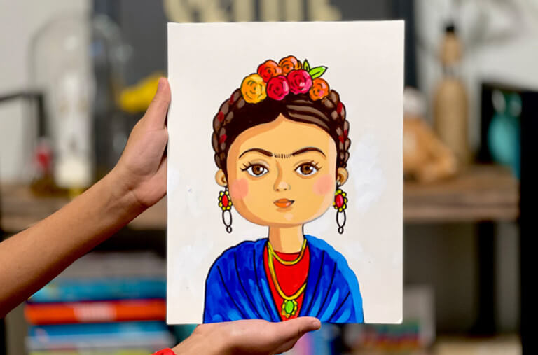 Learn from the Masters - Frida Kahlo portrait painting for kids ...